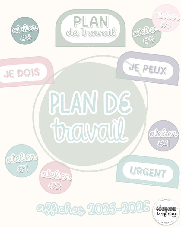Plan de travail – Affichage 2025-2026 - couleurs douces – Georgine ...