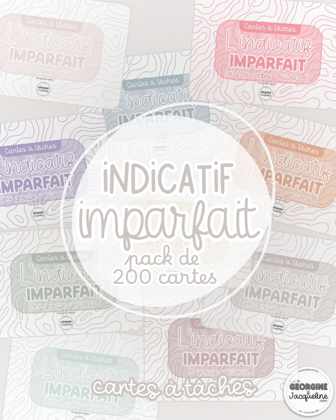 L’indicatif imparfait – Cartes à tâches progressives - pack de 200 car ...