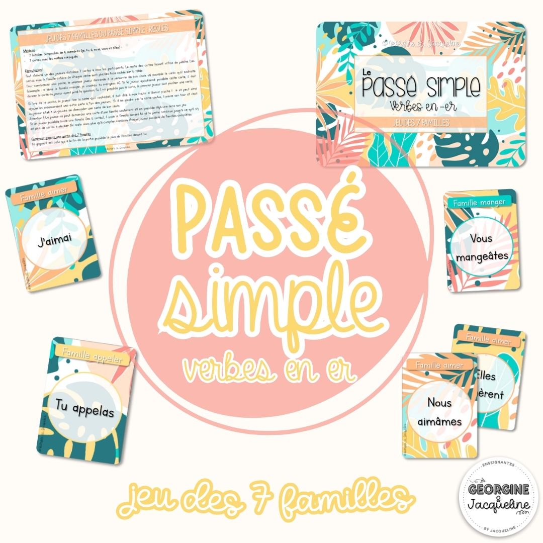 Le passé simple des verbes en -er – Jeu des 7 familles – Georgine ...